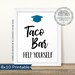Graduation Party Taco Bar Sign, Open House Sign, Graduation Party, All ...