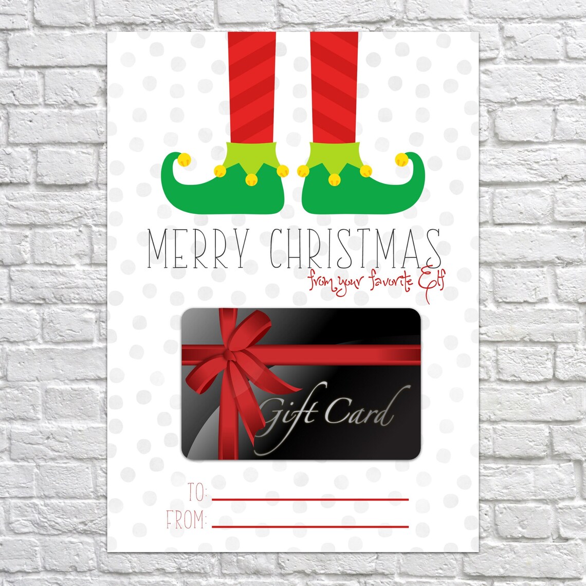 Printable Christmas Gift Card Holder Thank You Gift Card | Etsy