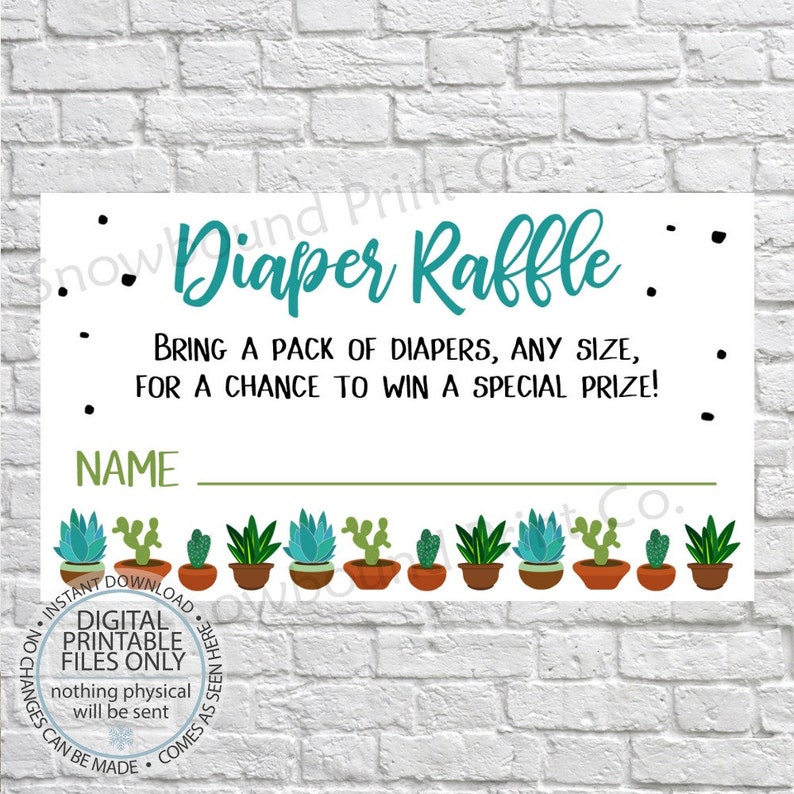 Diaper Raffle Insert Baby Shower Game Diaper Raffle Ticket - Etsy