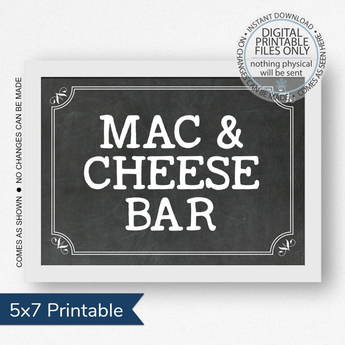 Printable Mac & Cheese Bar Sign Printable Pasta Table Sign - Etsy
