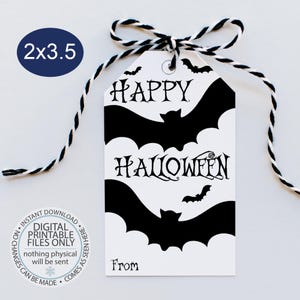 Halloween Gift Tags, Halloween Favor Tags, Bat Tags, Halloween ...