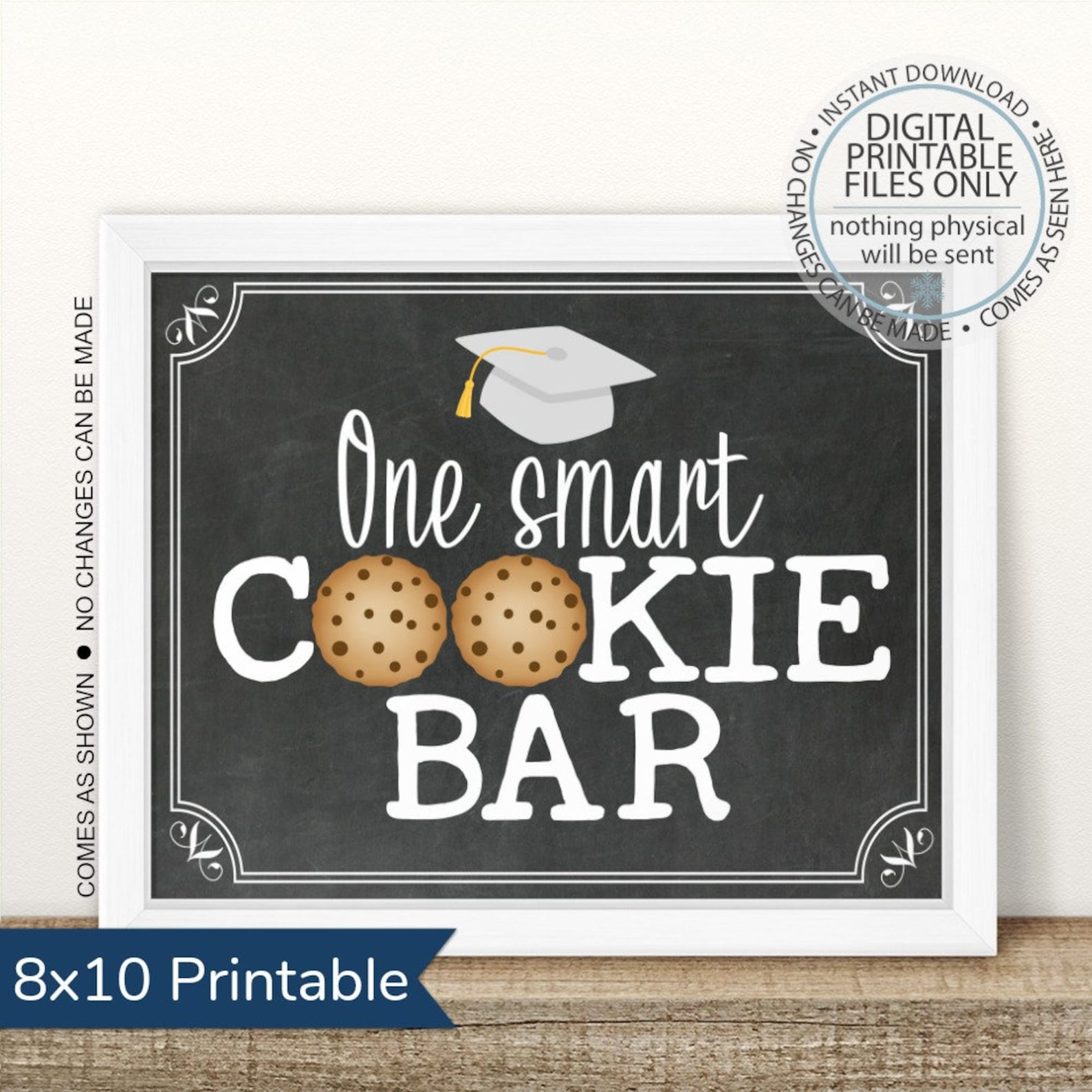 Printable One Smart Cookie Graduation Party Sign Graduation | Etsy