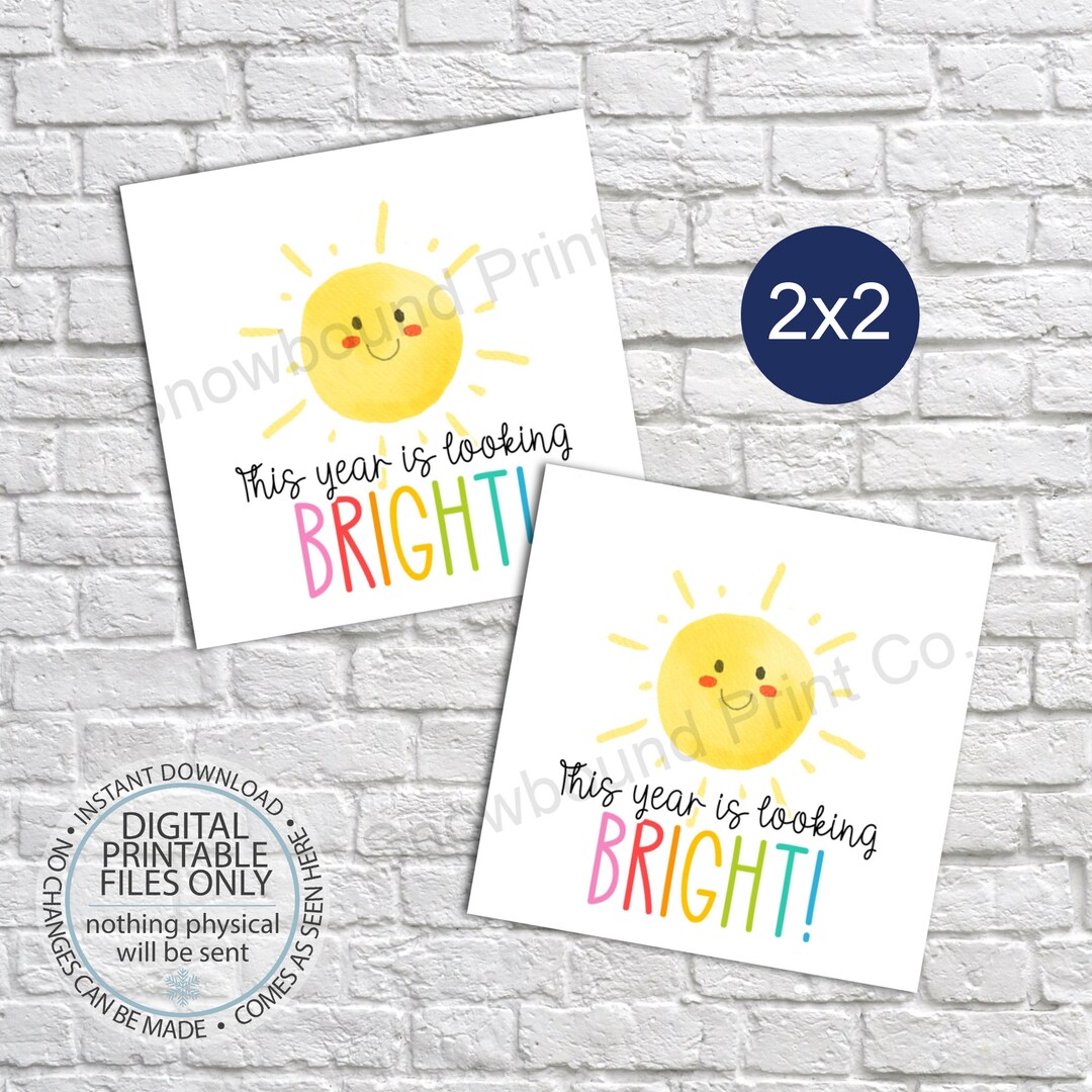 Printable This Year is Looking Bright Tag, Back to School Year Tag ...