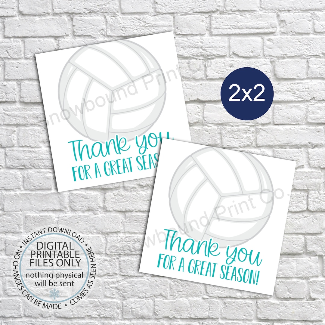 Printable Thank You Gift Tag for Volleyball Coach, Gift Idea for ...