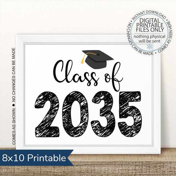 Printable Class of 2035 Graduation Sign Senior Pictures Photo | Etsy