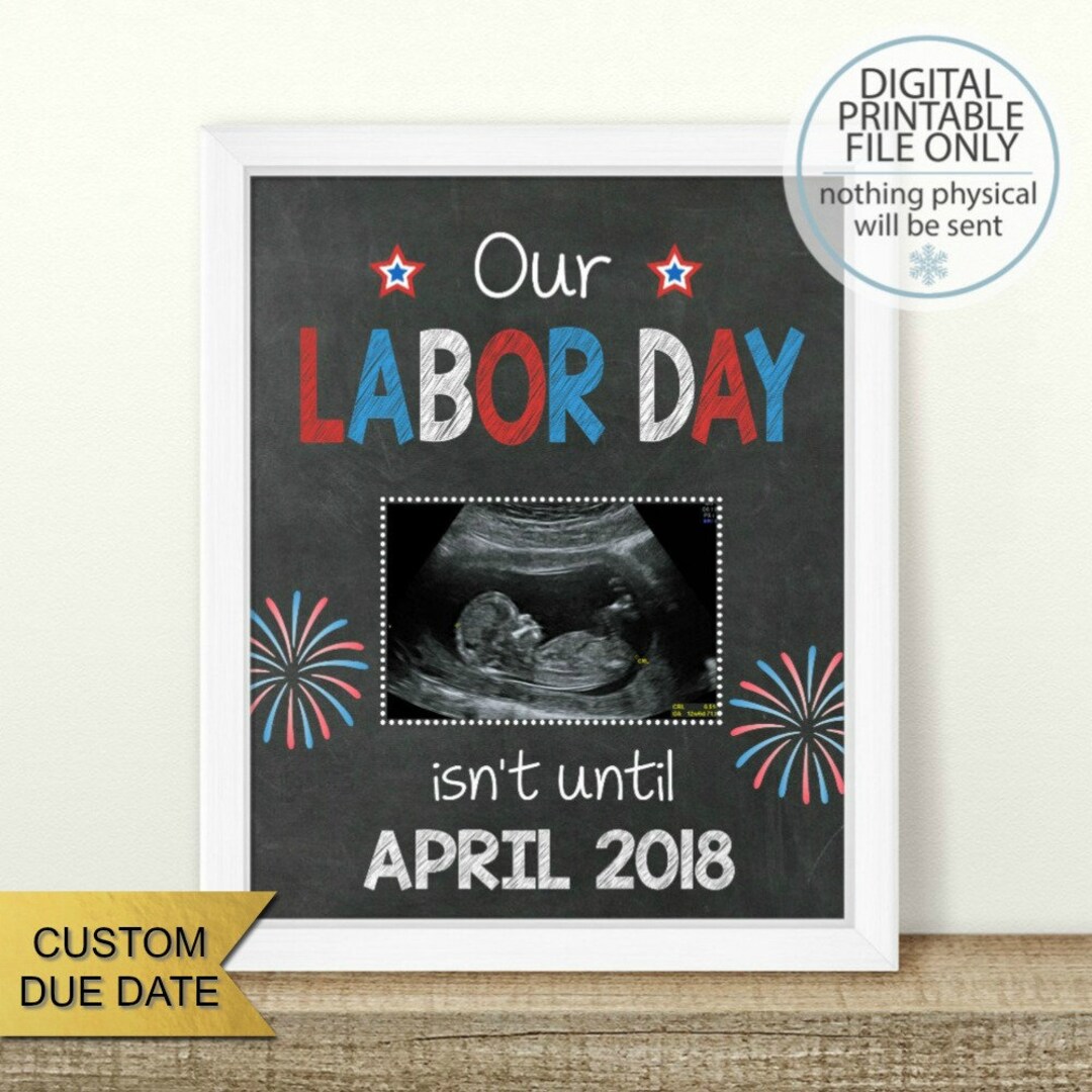 Printable Pregnancy Announcement, Labor Day Pregnancy, Chalkboard Sign ...