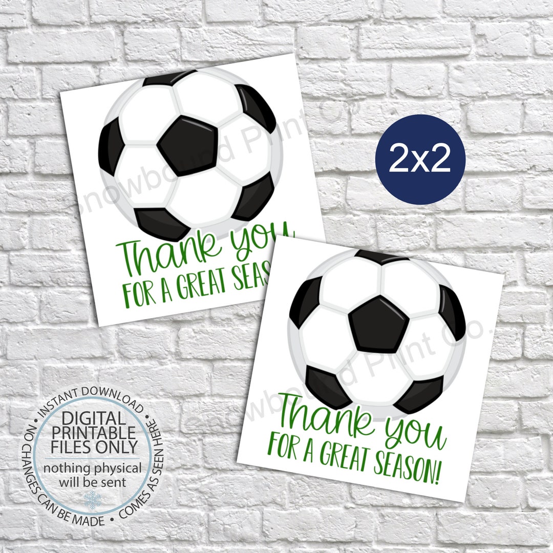Printable Thank You Gift Tag for Soccer Coach, Gift Idea for Soccer ...