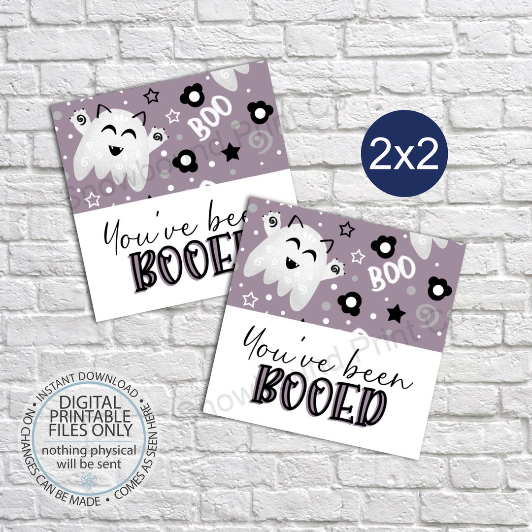 PRINTABLE You've Been BOOED! Happy Halloween! Cute Ghost Gift Tag ...