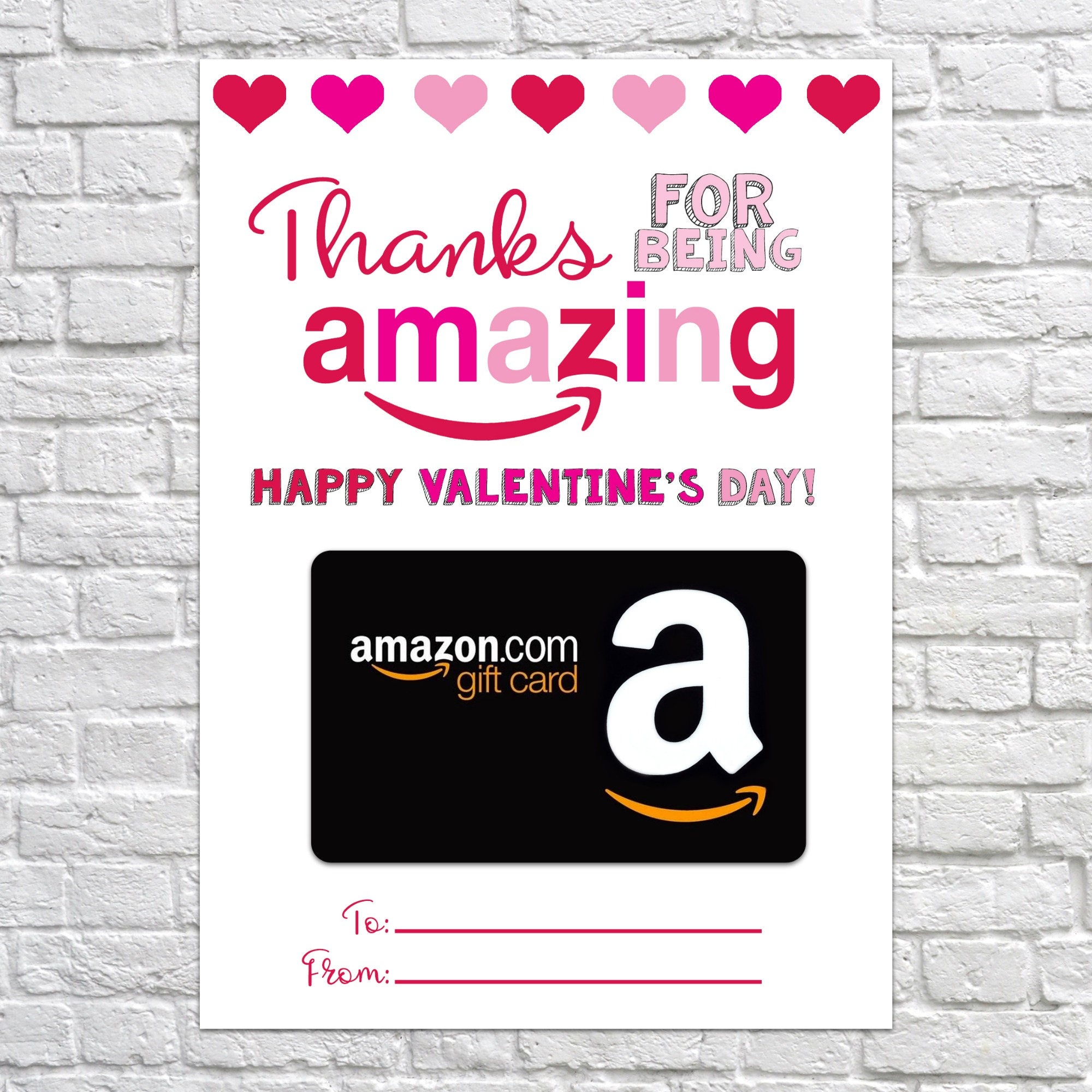 Valentine's Day Gift Card Holder Thank You Gift Card - Etsy