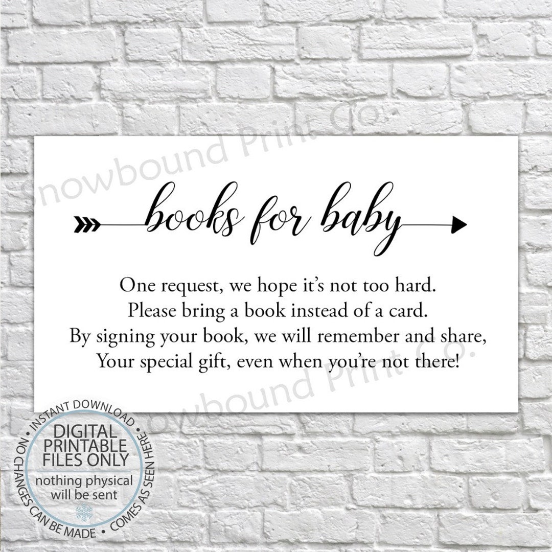 Bring a Book Insert, Stock the Library, Books for Baby, Stock Baby's ...