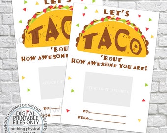 Let's Taco 'bout How Awesome You Are Printable Taco | Etsy