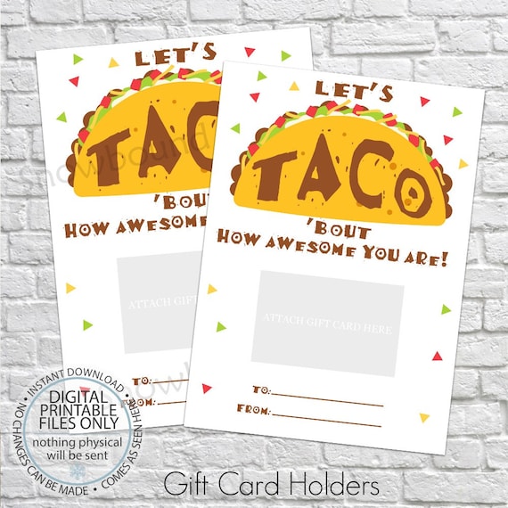 Let's Taco 'bout How Awesome You Are Printable Gift | Etsy