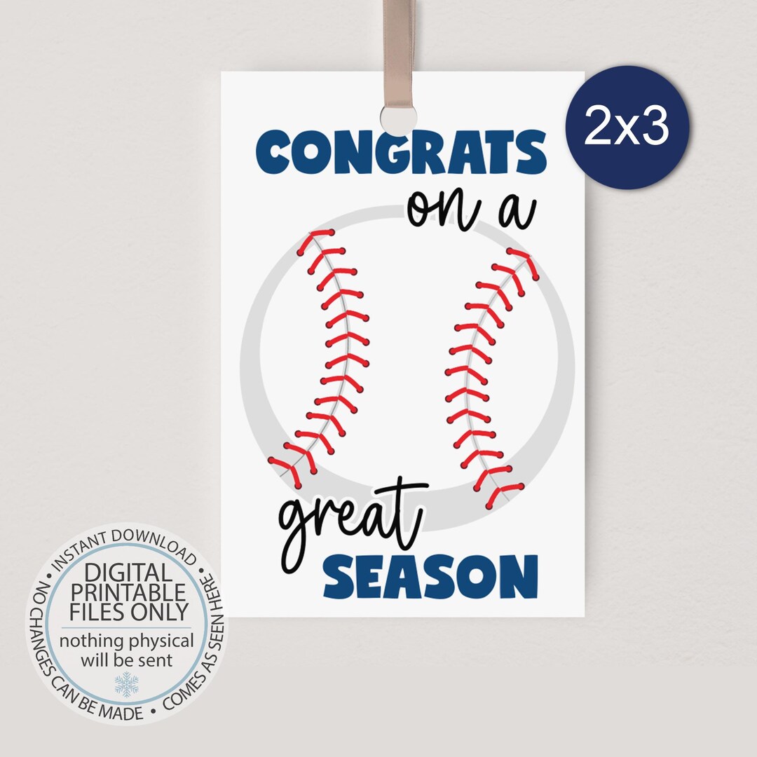 Printable Thank You Gift Tag for Baseball Coach, Gift Idea for Baseball ...