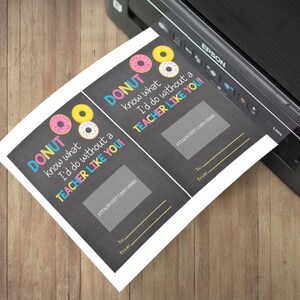 Donut Know What I'd Do, Printable Gift Card Holder, Printable Thank You ...