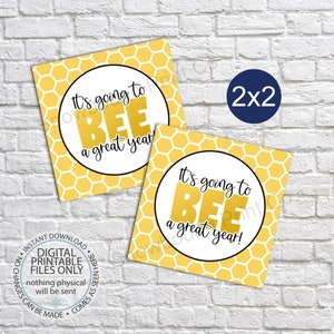 Printable Back to School Tags, BEE a Great Year, Teacher Gift Tags ...