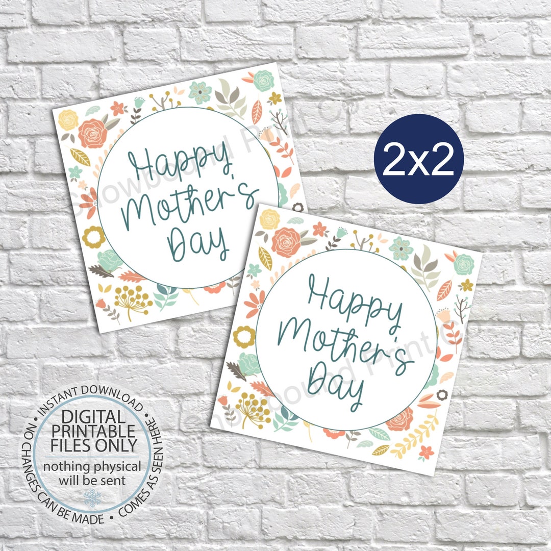 Printable Happy Mother's Day Tag, Mother's Day Gift Tag, Floral Gift ...