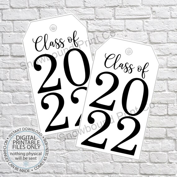 Printable Graduation Gift Tags Class of 2022 High School - Etsy
