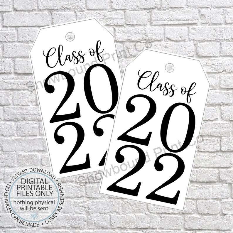Printable Graduation Gift Tags Class of 2022 High School - Etsy