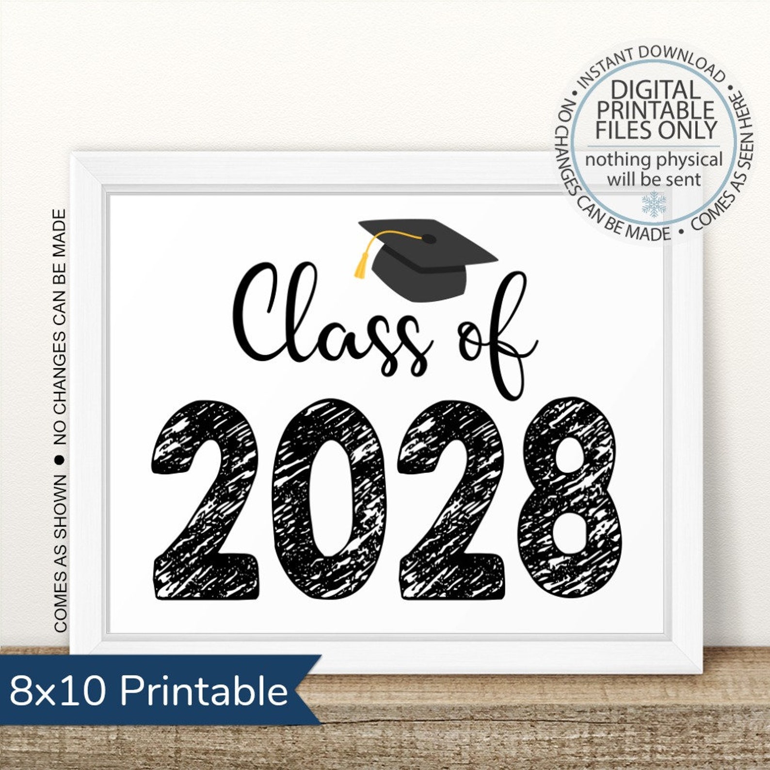 Printable Class of 2028 Graduation Sign, Senior Pictures Photo Prop ...