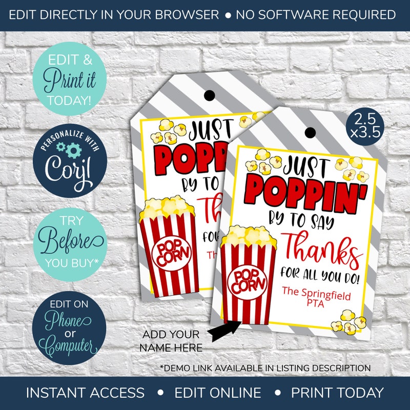 Teacher Appreciation Popcorn - Etsy