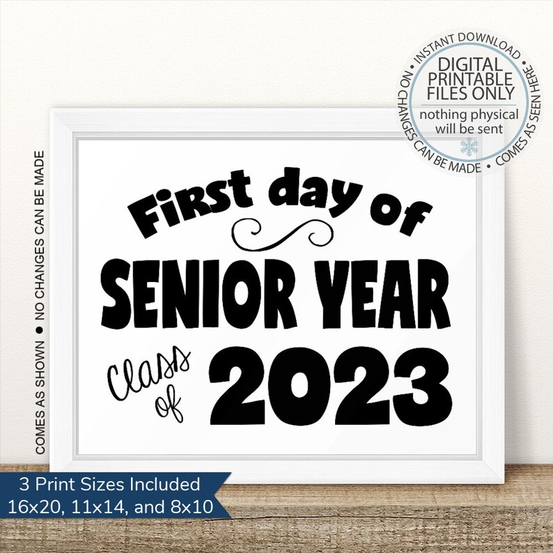 Printable First Day of Senior Year Sign I'm a Senior - Etsy