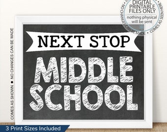 Printable Next Stop Middle School 5th Grade 6th Grade | Etsy