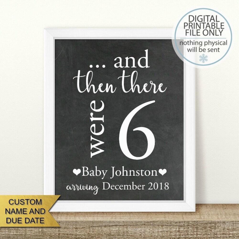 PRINTABLE Pregnancy Announcement And then there were six | Etsy