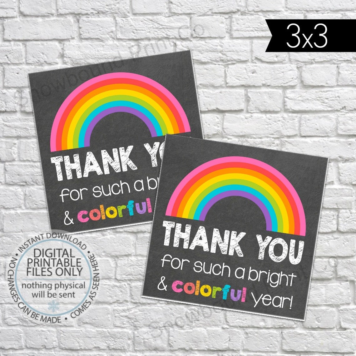 Printable Teacher Appreciation Gift Tag Bright & Colorful - Etsy