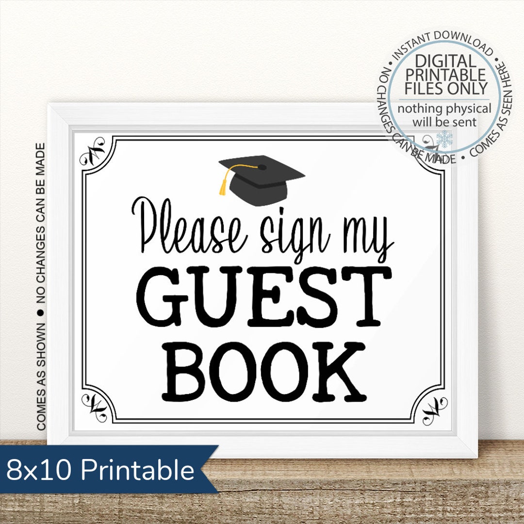 Graduation Guest Book Sign, Sign My Guest Book, Graduation Party, Open ...