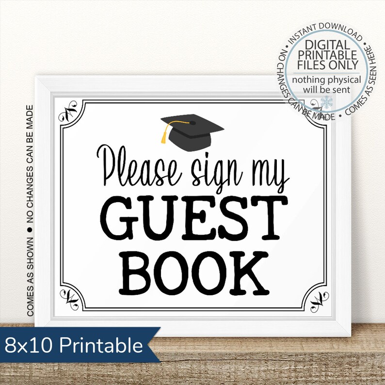 Graduation Guest Book Sign, Sign My Guest Book, Graduation Party, Open ...