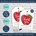 EDITABLE Back to School Teacher Gift Tag, Apple Thank You Favor Tag ...
