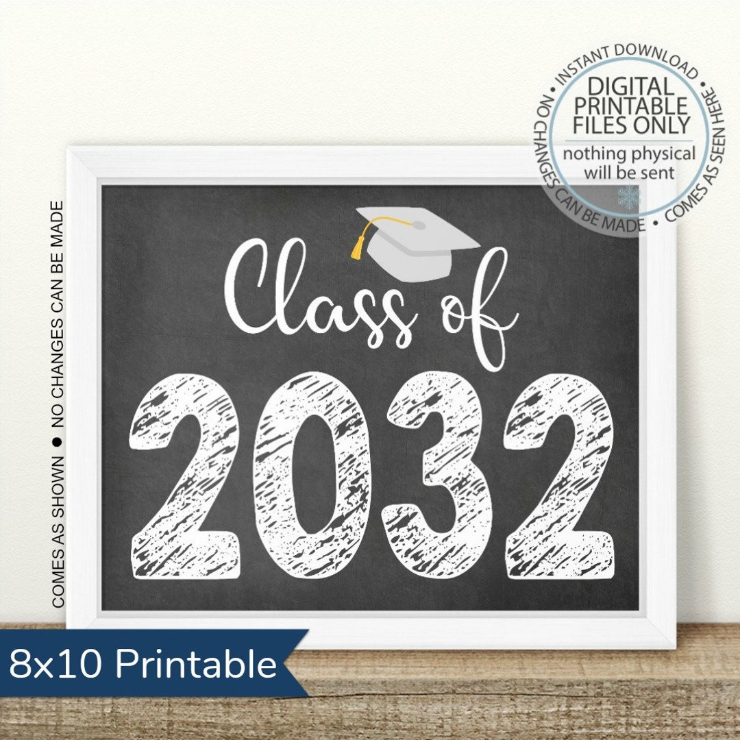 Printable Class of 2032 Graduation Sign, Senior Pictures Photo Prop ...