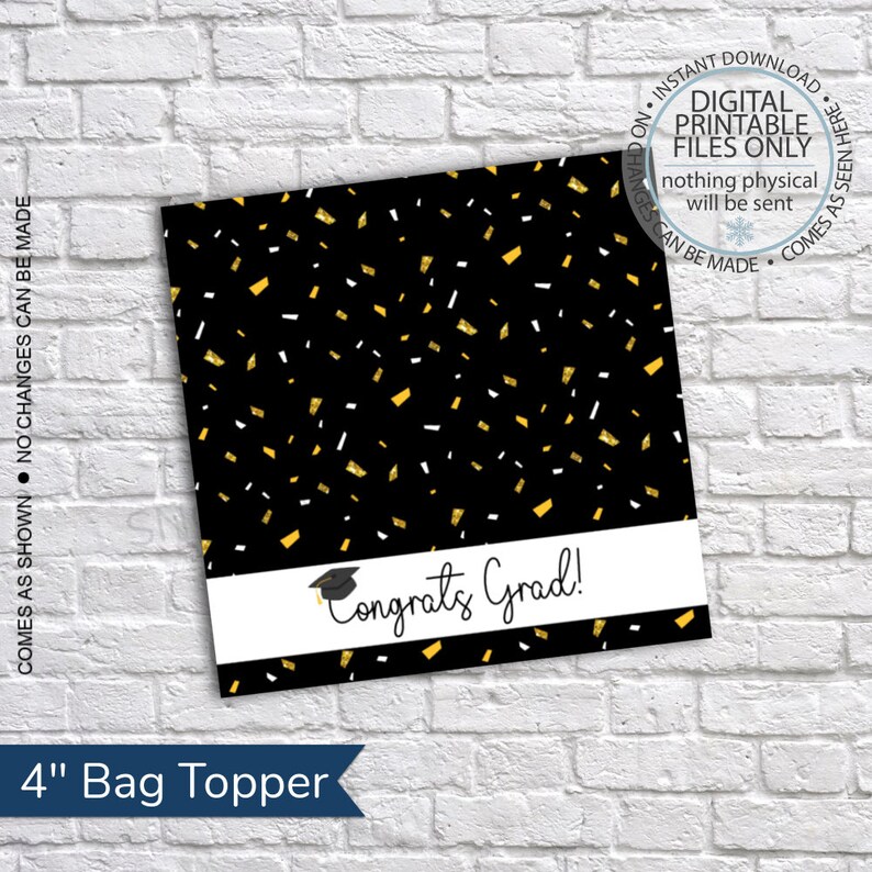 Printable Graduation Treat Bag Toppers 4 Inch Gift Bag - Etsy