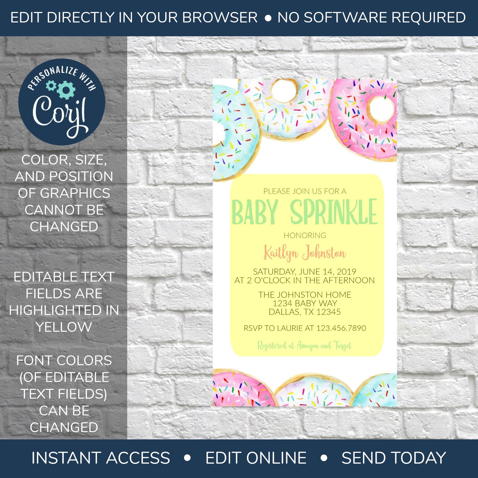 EDITABLE Electronic Baby Sprinkle Invitation Sprinkle Baby - Etsy