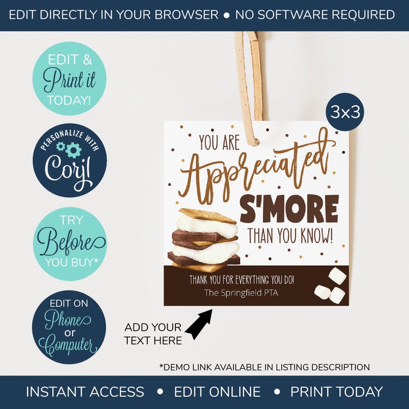 Smores Tag - Etsy