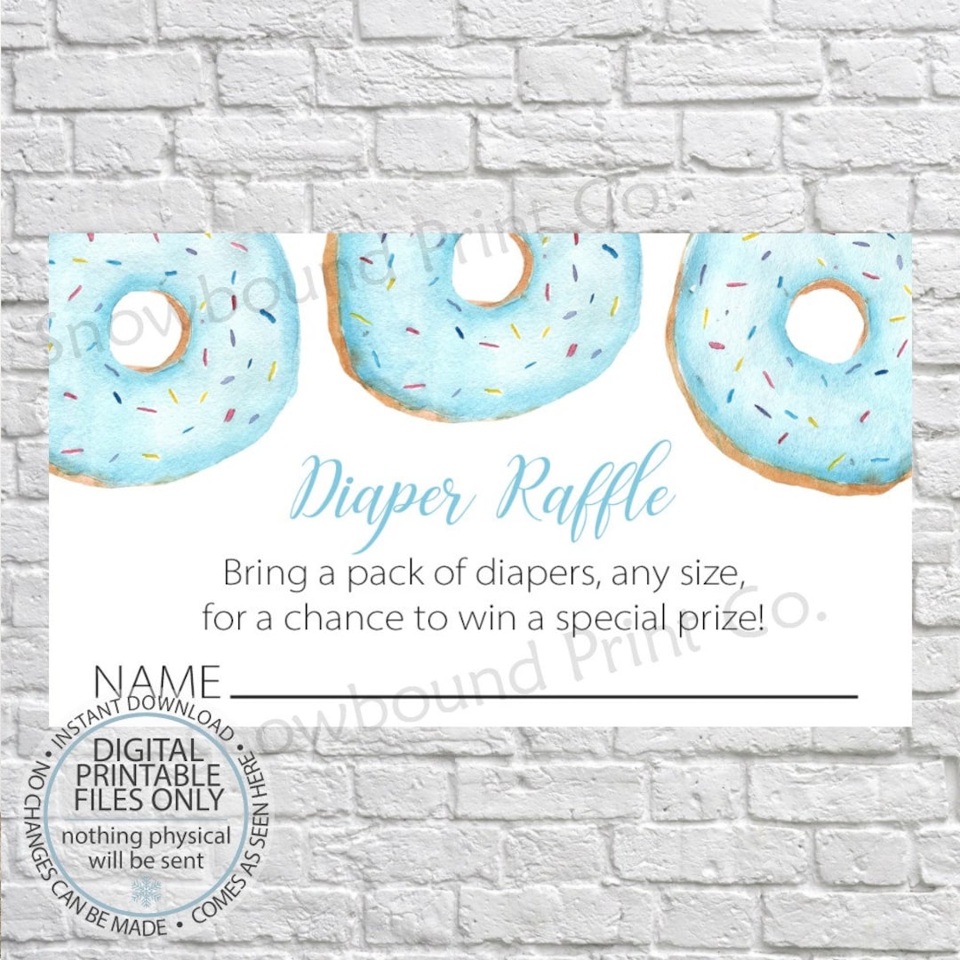 Diaper Raffle Insert, Baby Shower Game, Diaper Raffle Ticket, Printable ...