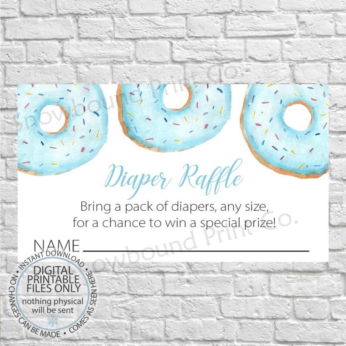 Diaper Raffle Insert Baby Shower Game Diaper Raffle Ticket | Etsy