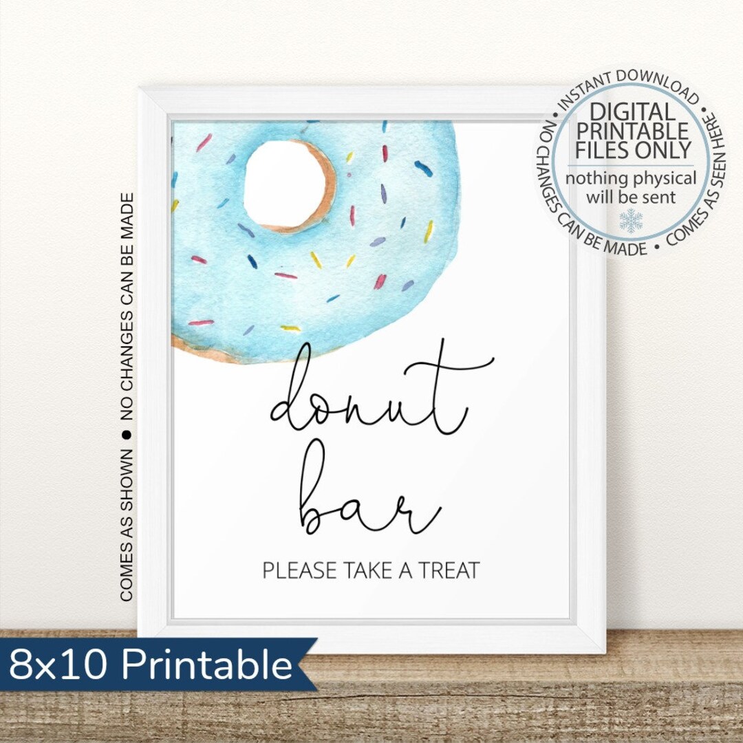 Donut Bar Sign Donut Baby Shower Print Donut Bar Printable - Etsy