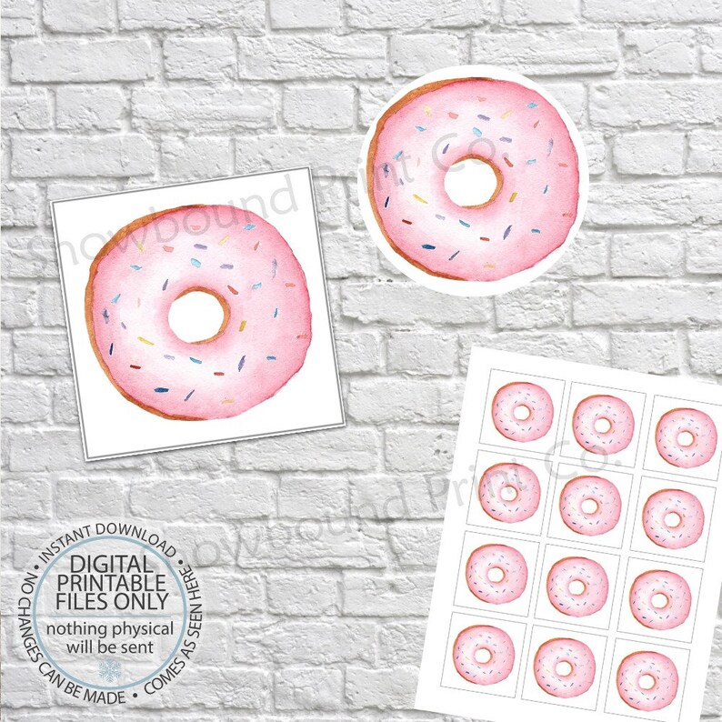 Printable Donut Favor Tag, Donut Birthday Party, Donut Thank You, DIY ...