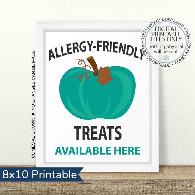 Printable Halloween Teal Pumpkin Project Sign, Allergy Safe Trick or ...