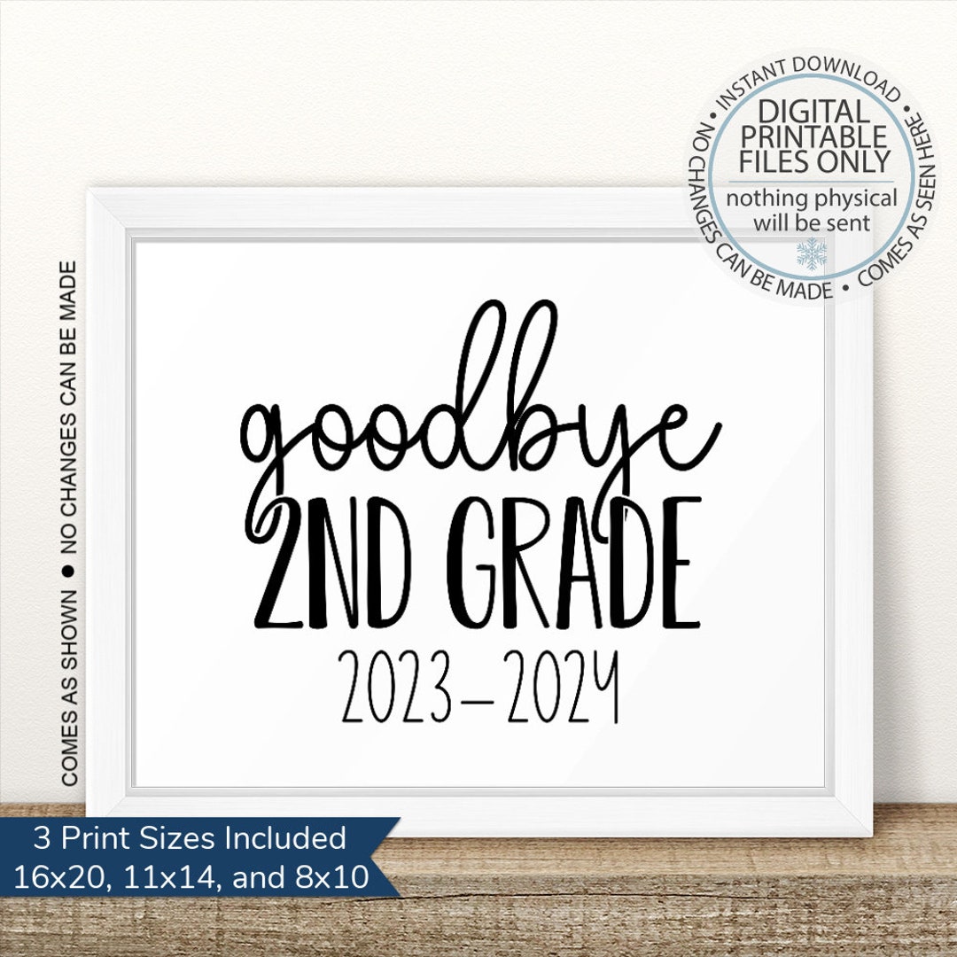 Printable Last Day of 2nd Grade 2023-2024, Last Day of School Printable ...