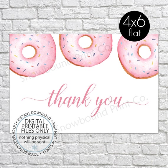 Printable Thank You Card Donut Thank You Card Donut Thank | Etsy