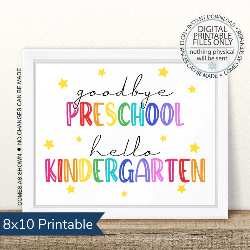 Printable Last Day of Preschool Goodbye Preschool Hello | Etsy