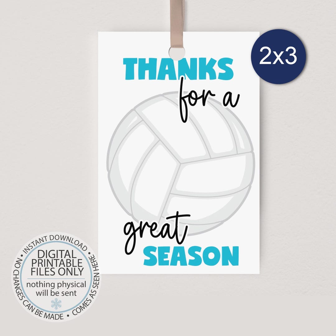 Printable Thank You Gift Tag for Volleyball Coach, Gift Idea for ...