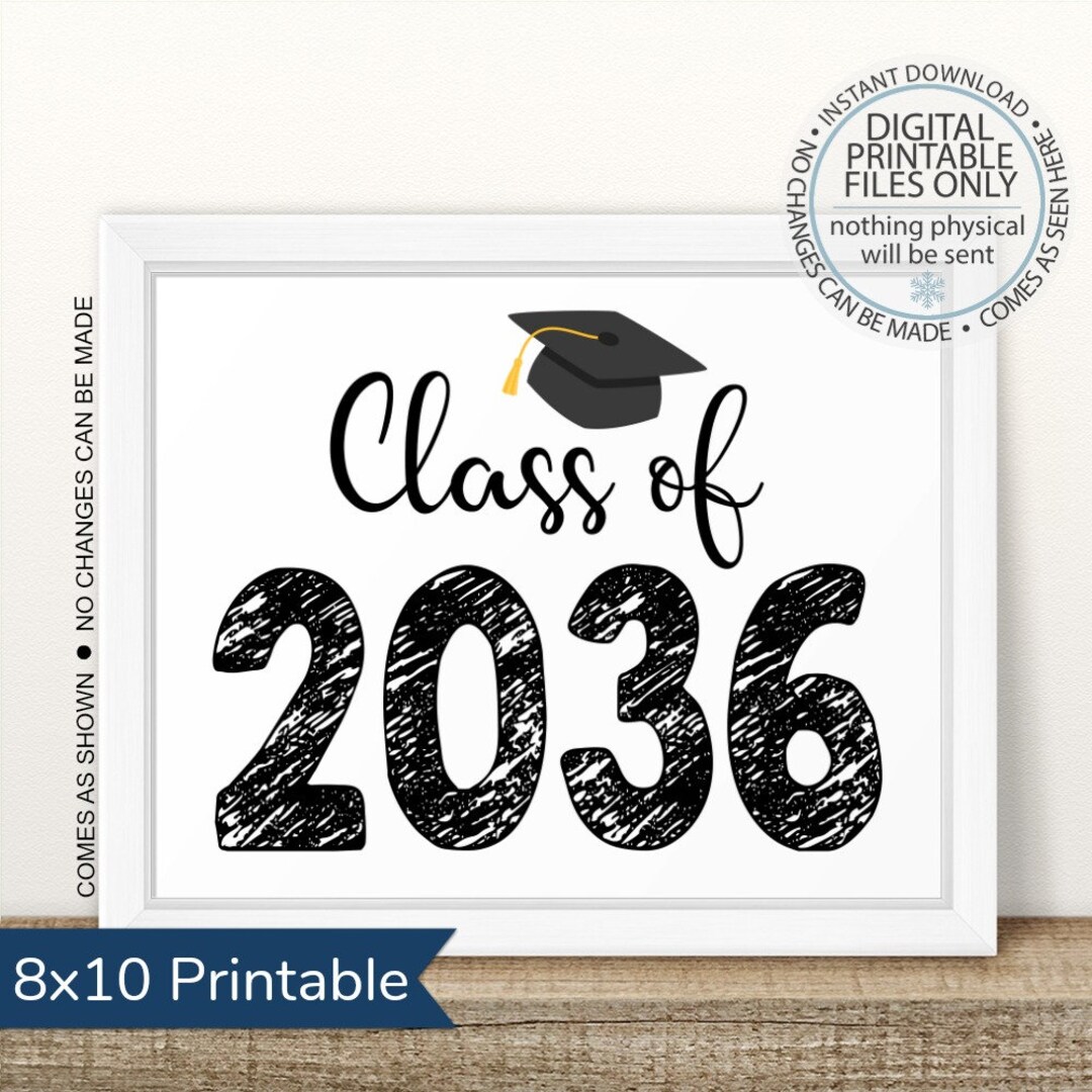 Printable Class of 2036 Graduation Sign, Senior Pictures Photo Prop ...