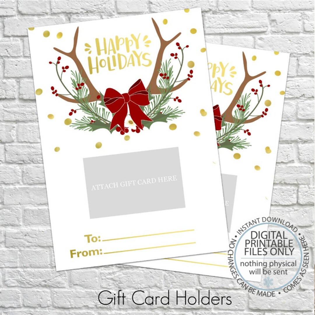 Printable Christmas Gift Card Holder, Thank You Gift Card Holders ...
