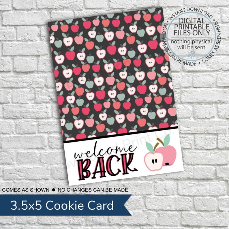 PRINTABLE Mini Cookie Card 3.5x5 Welcome Back - Etsy
