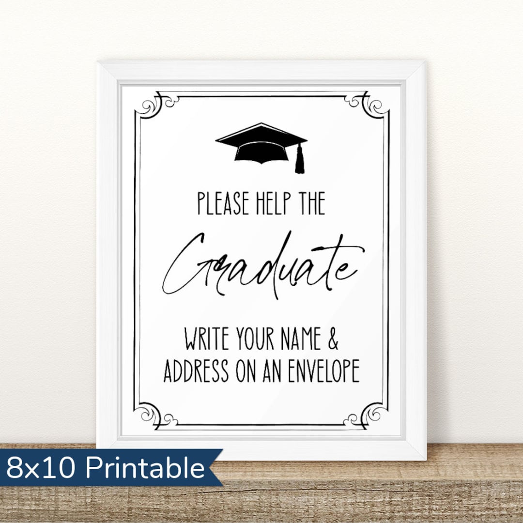 Printable Graduation Address Your Envelope Sign, Address Your Thank You ...