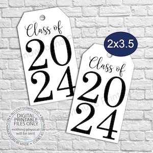Printable Graduation Gift Tags, Class of 2024, High School, College ...