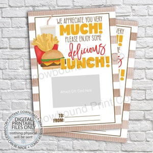 Fast Food Gift Card Holder, Staff Employee Nurse, Teacher Appreciation ...